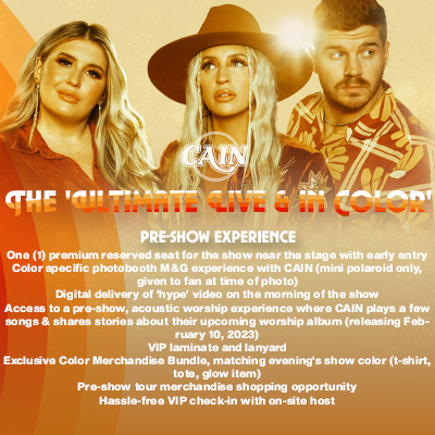 Order for CAIN "Live and In Color" Spring Tour 2023