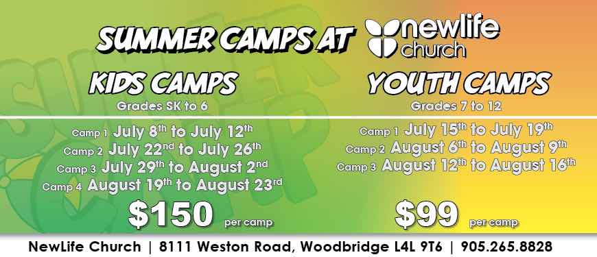 Tickets | NewLife Jr SUMMER CAMP in Woodbridge, ON | iTickets