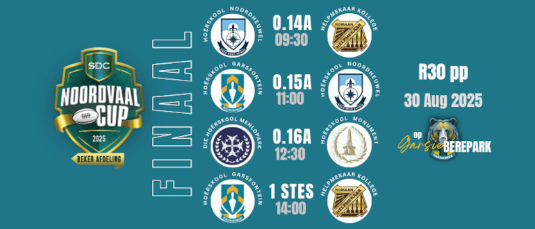 Order for SDC Noordvaal CUP | Finals